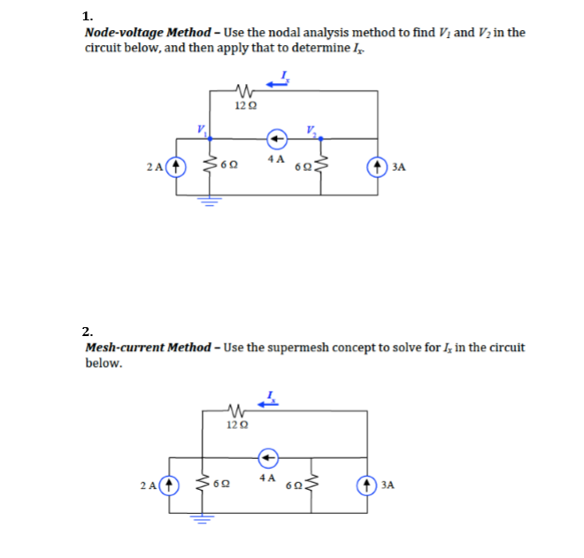 Solved 1. Node-voltage Method - Use the nodal analysis | Chegg.com