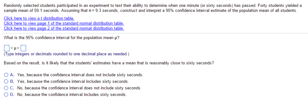 Solved Randomly selected students participated in an | Chegg.com