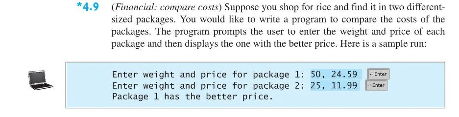 Solved *4.9 (Financial: compare costs) Suppose you shop for | Chegg.com