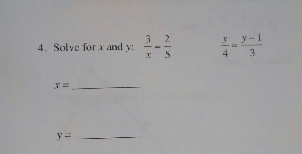 Solved solve for x and y | Chegg.com