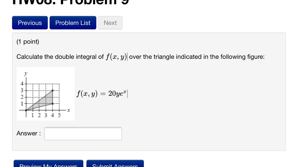 Solved Calculate the double integral of f(x, y)| over the | Chegg.com
