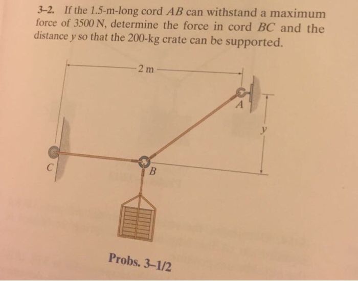 Solved If the 1.5-m-long cord AB can withstand a maximum | Chegg.com