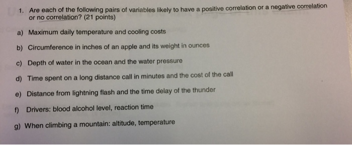 Solved Are each of the following pairs of variables likely | Chegg.com