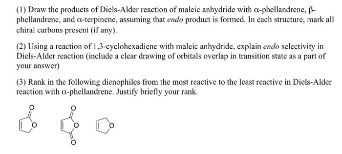 Solved Draw the products of Diels-Alder reaction of maleic | Chegg.com