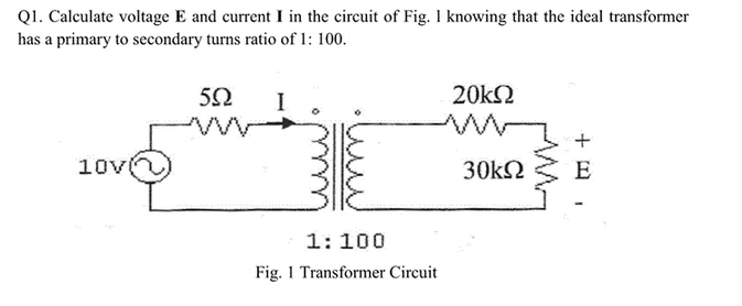 Solved Q1 . Calculate voltage E and current I in the circuit | Chegg.com
