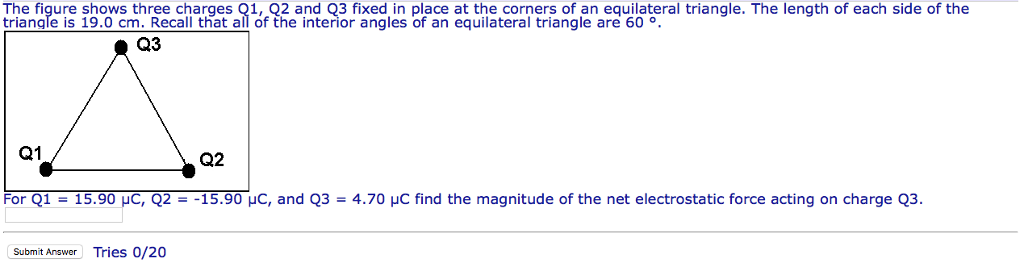 Solved The figure shows three charges Q1, Q2 and 3 fixed in | Chegg.com