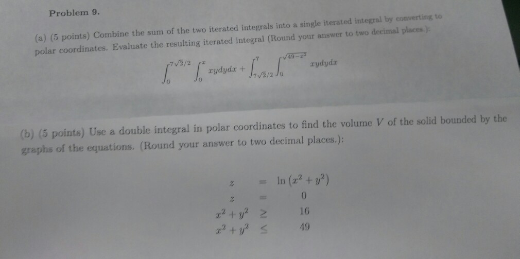 Solved Problem 9 A 5 Points Combine The Sum Of The Two 
