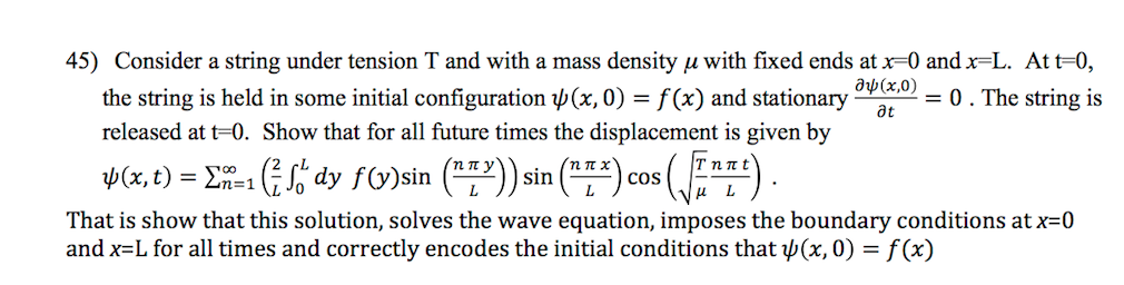Solved Consider a string under tension T and with a mass | Chegg.com