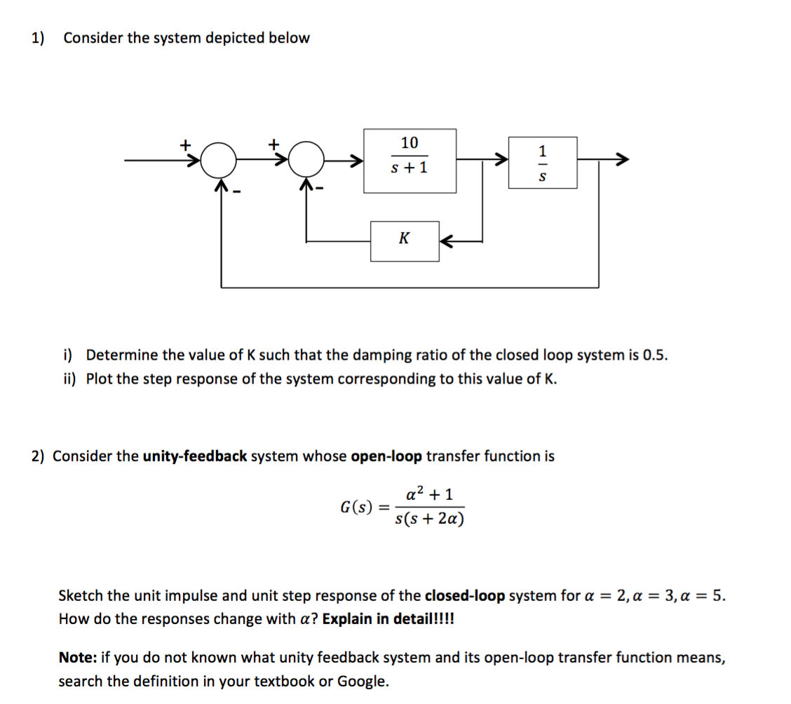 Solved Consider the system depicted below Determine the | Chegg.com