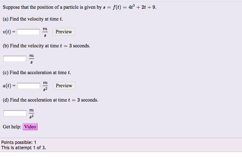 Solved Suppose that the position of a particle is given by s | Chegg.com