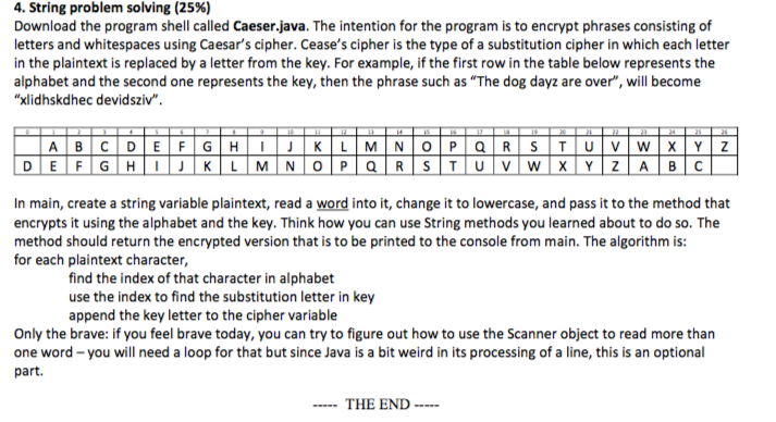 Solved public class Caeser { public static final String | Chegg.com
