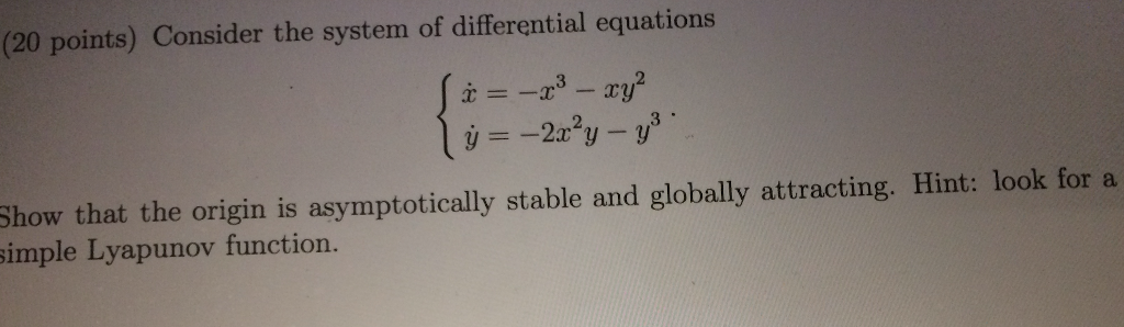 Solved Consider the system of differential equations | Chegg.com