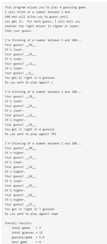 Solved Need to write a program that is a guessing game using | Chegg.com