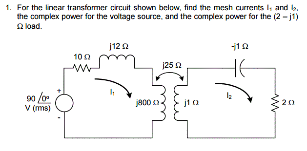 Solved For the linear transformer circuit shown below, find | Chegg.com Solved For the linear transformer circuit shown below, find | Chegg.com