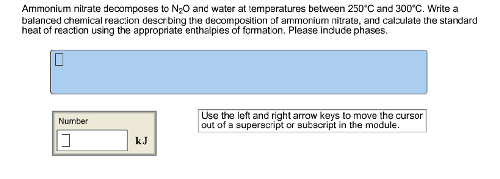 Solved Ammonium nitrate decomposes to N_2O and water at | Chegg.com