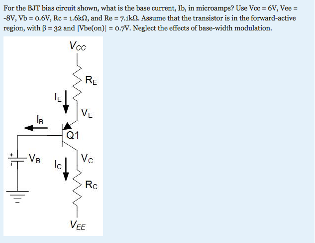 Solved For the BJT bias circuit shown, what is the base | Chegg.com