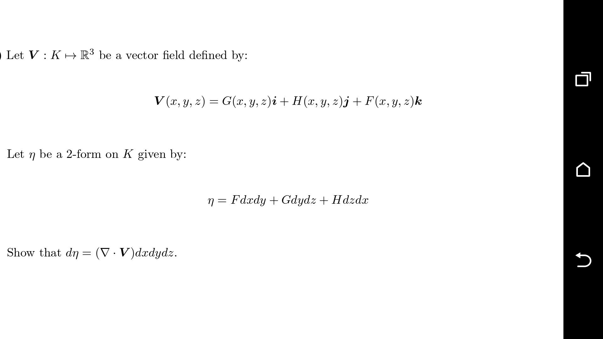 Let V: K R^3 be a vector field defined by: V(x, y, | Chegg.com