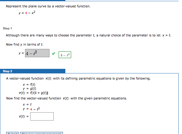 Solved Represent The Plane Curve By A Vector Valued
