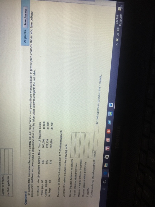 Solved The following table summarizes the results of a study | Chegg.com