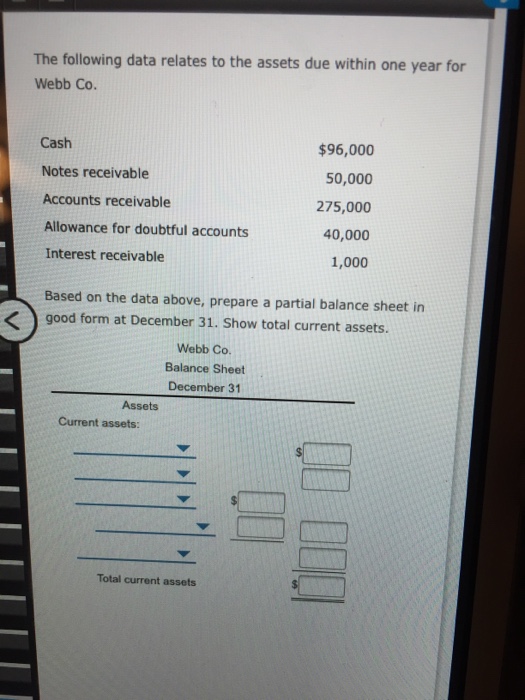 Solved The following data relates to the assets due within | Chegg.com