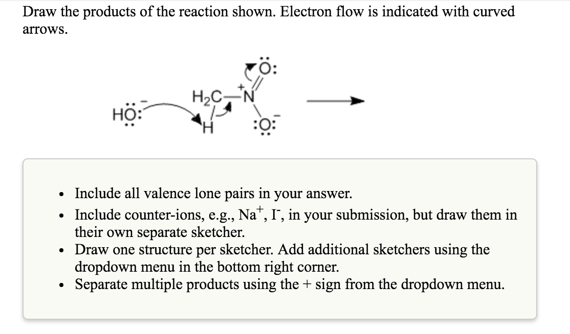 Solved Draw the products of the reaction shown. Electron | Chegg.com