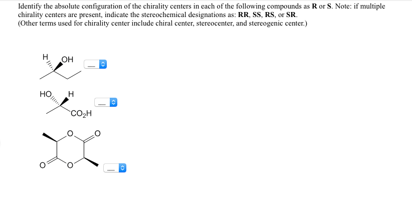 Solved Identify the absolute configuration of the chirality | Chegg.com