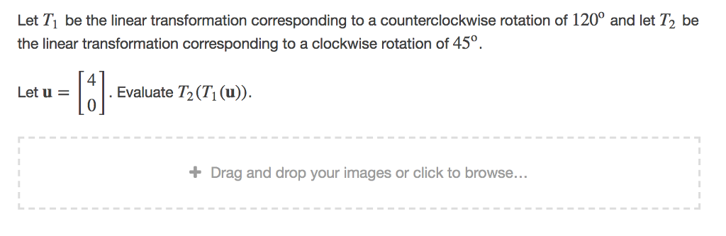 Solved Let T1 be the linear transformation corresponding to | Chegg.com