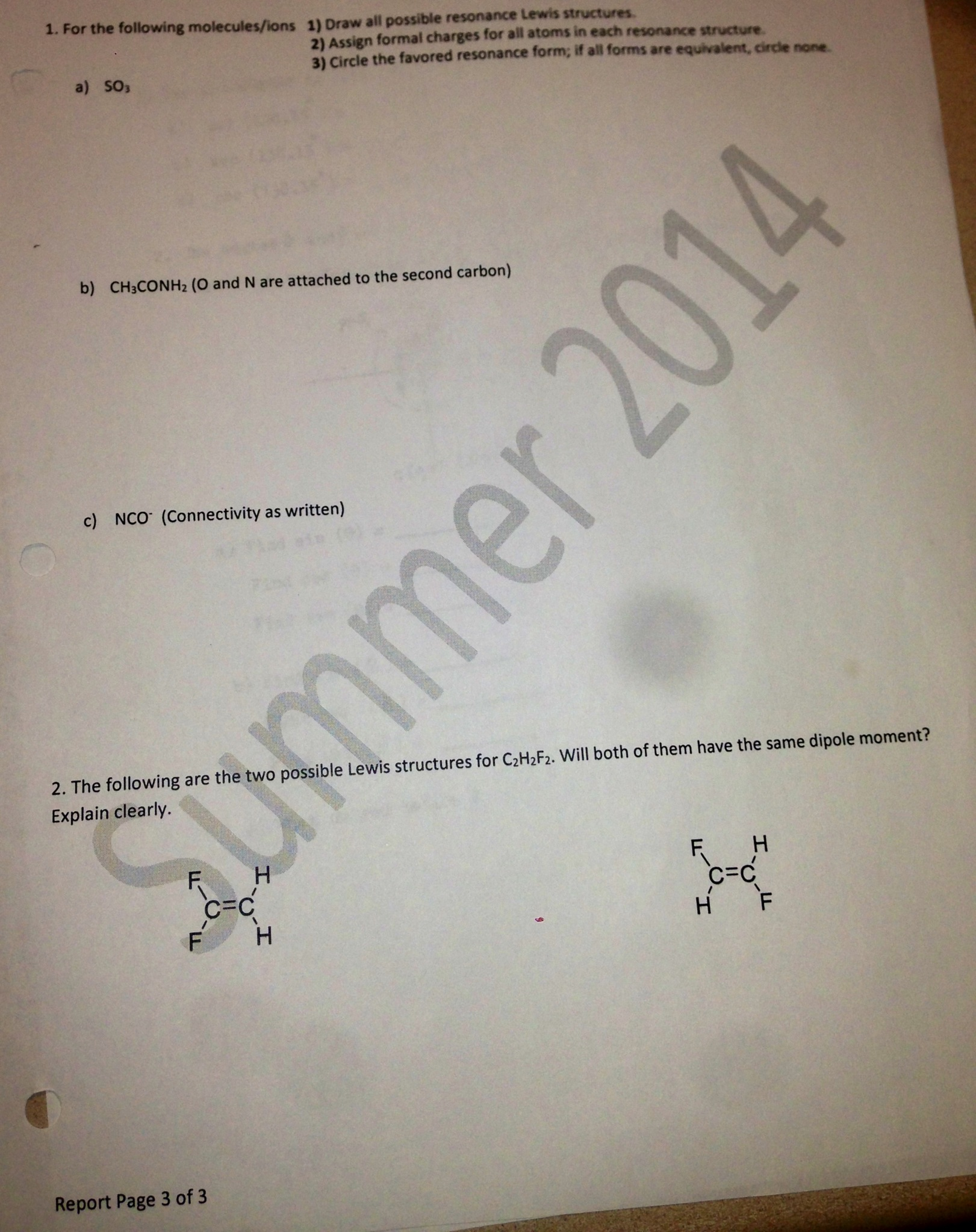Solved Draw all possible resonance Lewis structures. Assign | Chegg.com Solved Draw all possible resonance Lewis structures. Assign | Chegg.com
