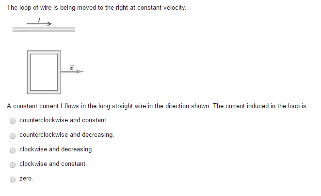 Solved The loop of wire is being moved to the right at | Chegg.com