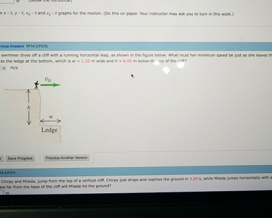 Solved x - t, y - t, v_x - t and v_y - t graphs for the | Chegg.com