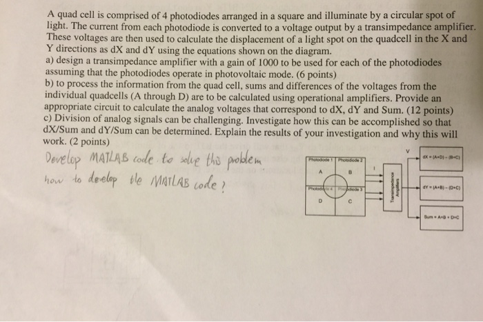 A quad cell is comprised of 4 photodiodes arranged in | Chegg.com