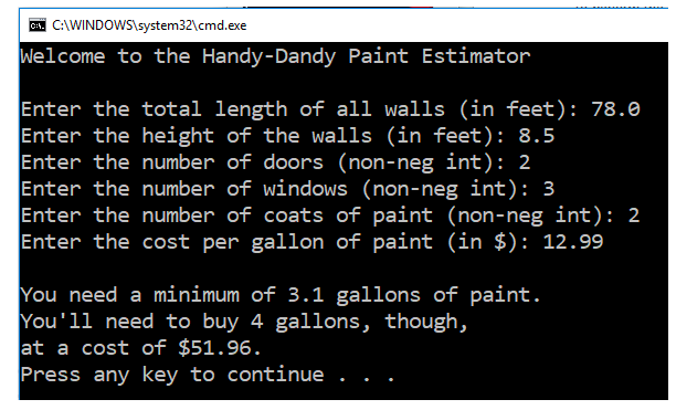 Solved Create an interactive Windows Console (Chapter 2) or | Chegg.com