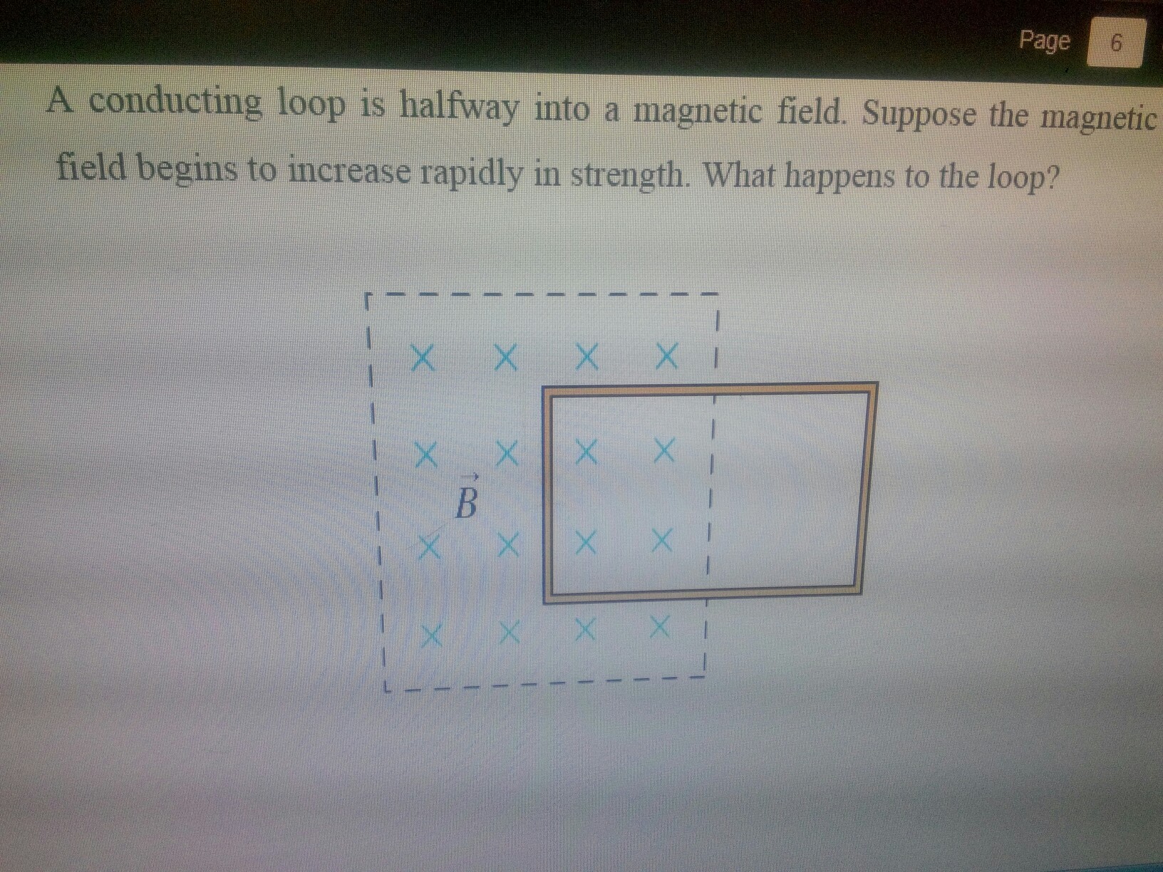 Solved Page A conducting loop is halfway into a magnetic | Chegg.com