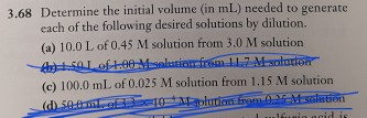 Solved Determine the initial volume (in mL) needed to | Chegg.com