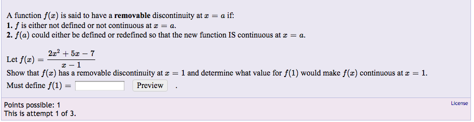 Solved A function f(x) is said to have a removable | Chegg.com