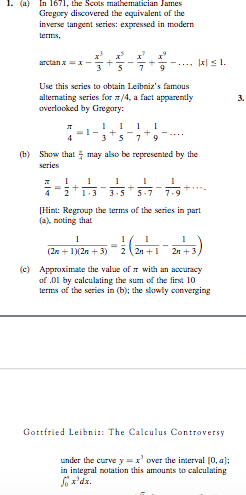 Solved In 1671, the Scots mathematician James Gregory | Chegg.com