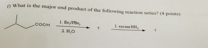 Solved What is the major end product of the following | Chegg.com