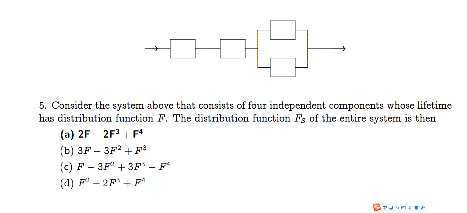 Solved 5. Consider the system above that consists of four | Chegg.com