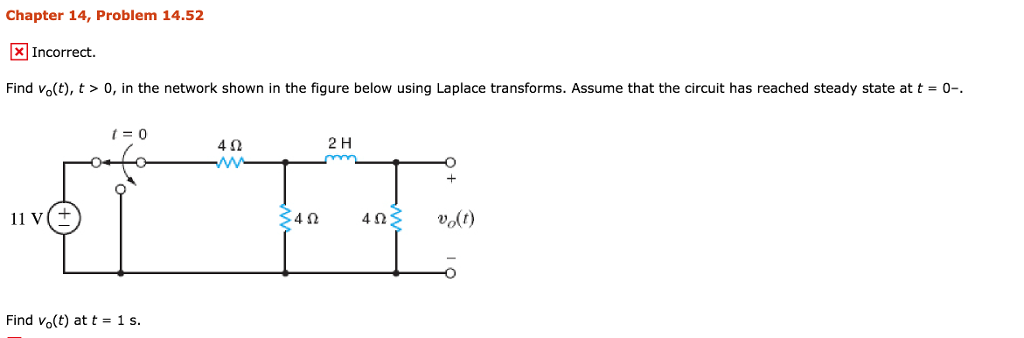 Solved Find v0(t), t > 0, in the network shown in the figure | Chegg.com