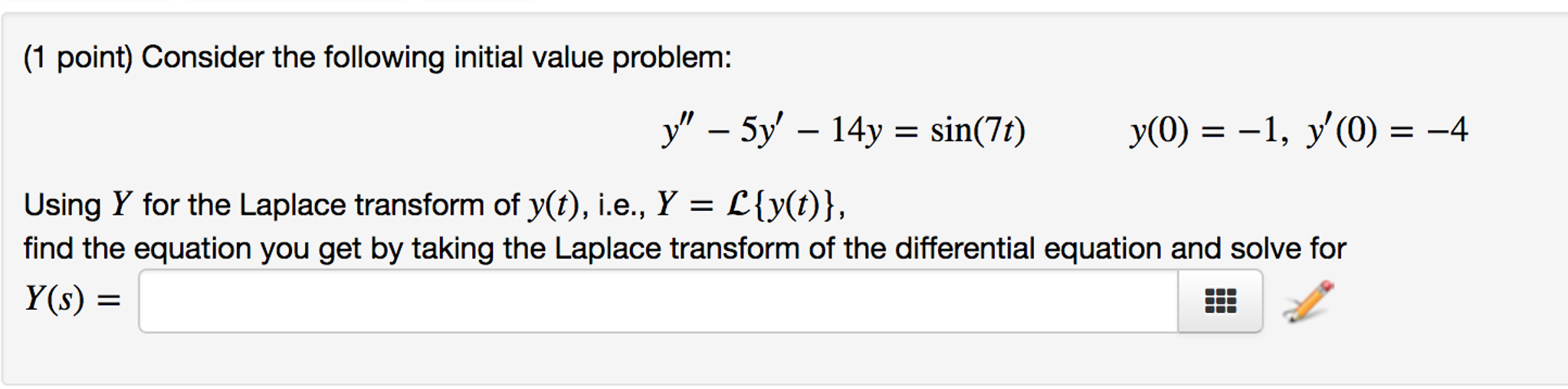 Solved Consider the following initial value problem: y" - | Chegg.com