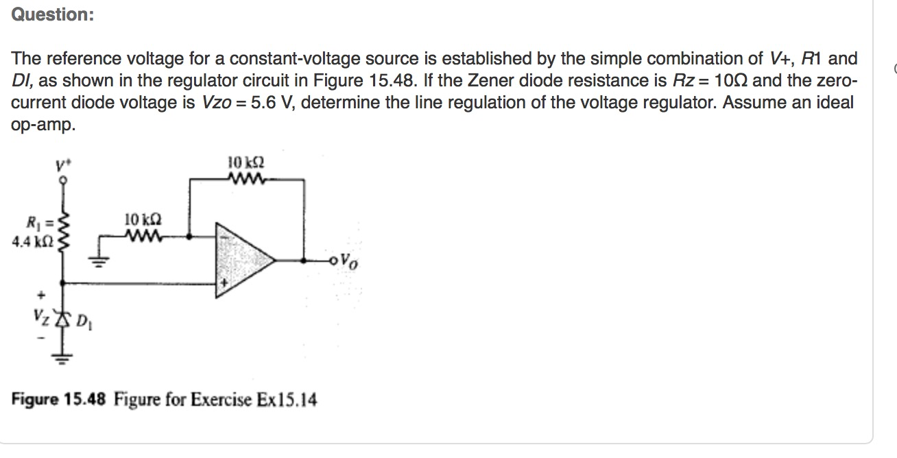 Solved The reference voltage for a constant-voltage source | Chegg.com