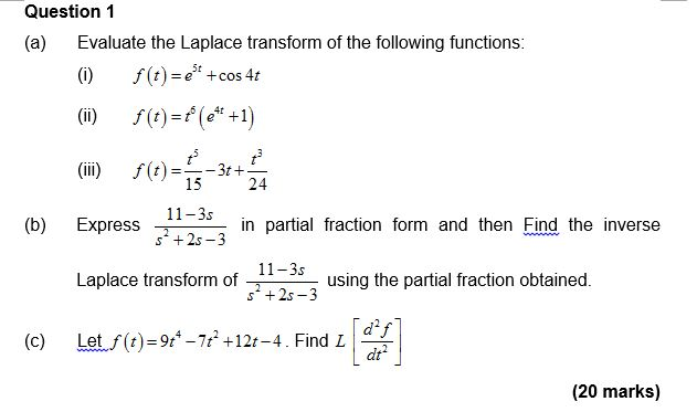 Solved Evaluate the Laplace transform of the following | Chegg.com