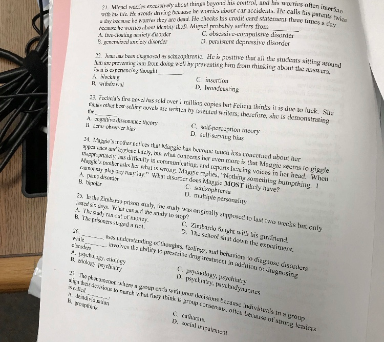 Solved Questions 21 to 27 | Chegg.com