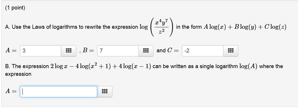 Solved Use the Laws of logarithms to rewrite the expression | Chegg.com