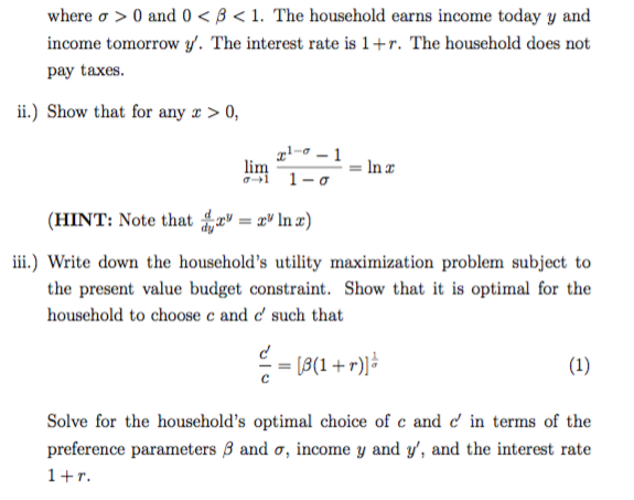 Solved Problem 1: Elasticity and the Consumption/Savings | Chegg.com