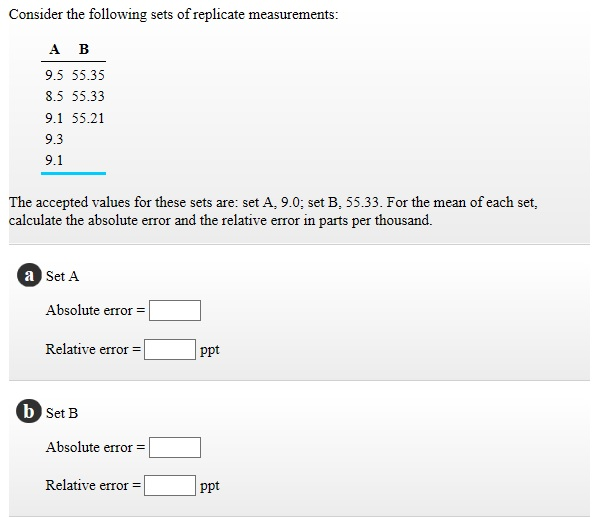 Solved Consider The Following Sets Of Replicate 