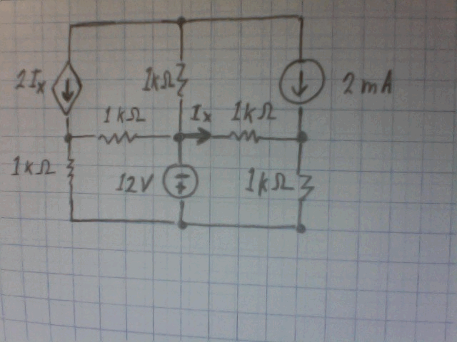 Solved Use Nodal Analysis To Find Ix In The Following 0074