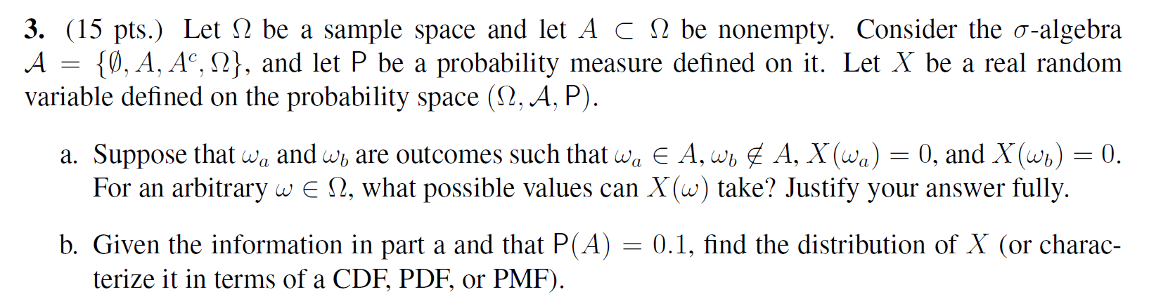Let Omega be a sample space and let A subset omega be | Chegg.com