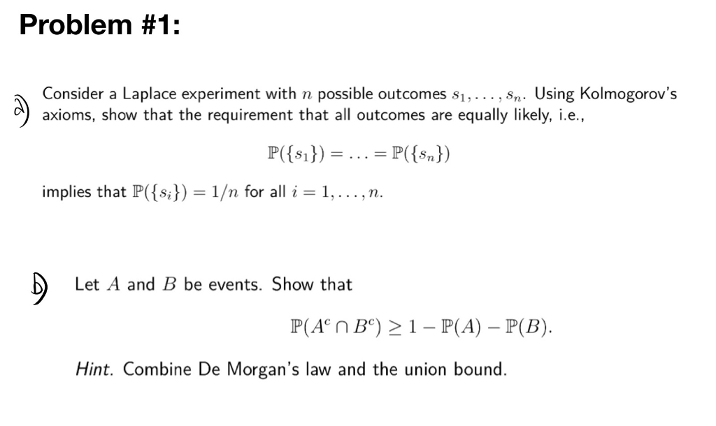 Solved Consider a Laplace experiment with n possible | Chegg.com