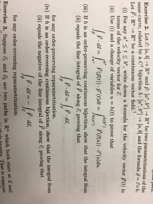 Solved Let c vector: [a, b] rightarrow R^n and p vector: | Chegg.com
